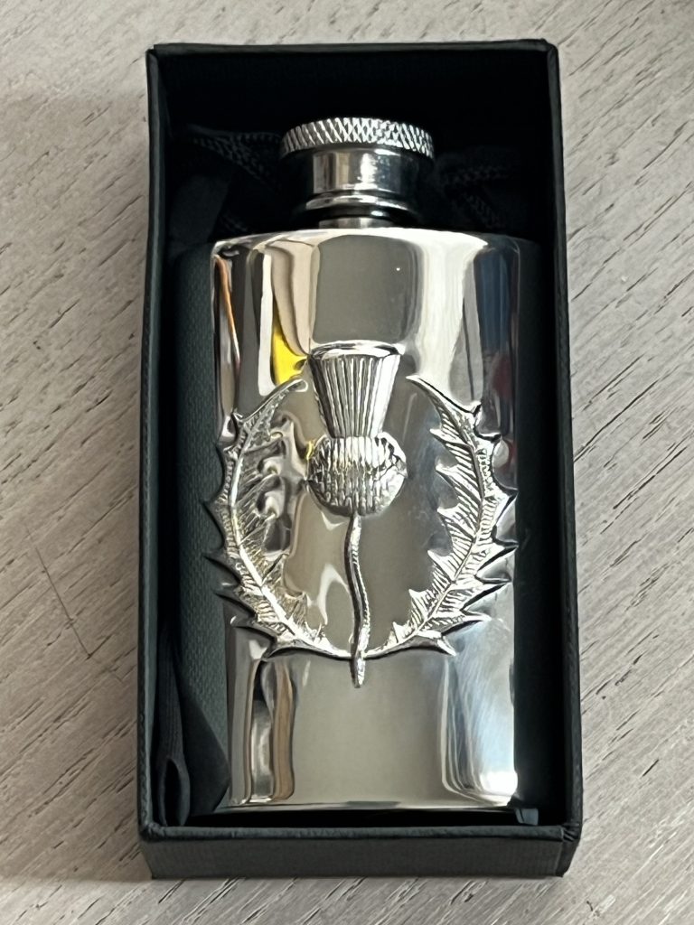 The Wee Thistle Flask (Pewter) 2 oz - Scottish Treasures